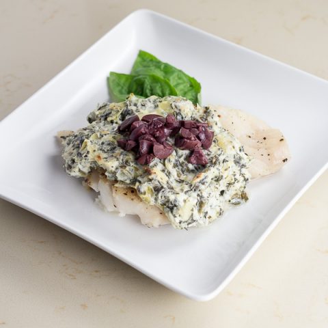 Cod With Spinach Artichoke Spread | Lemon & Olives | Exploring Greece ...